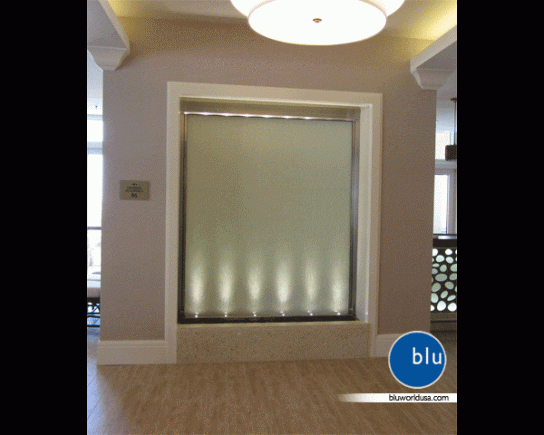 #641 - Rain Textured Glass Waterfall Fountain for Ocean Point Marriott ...